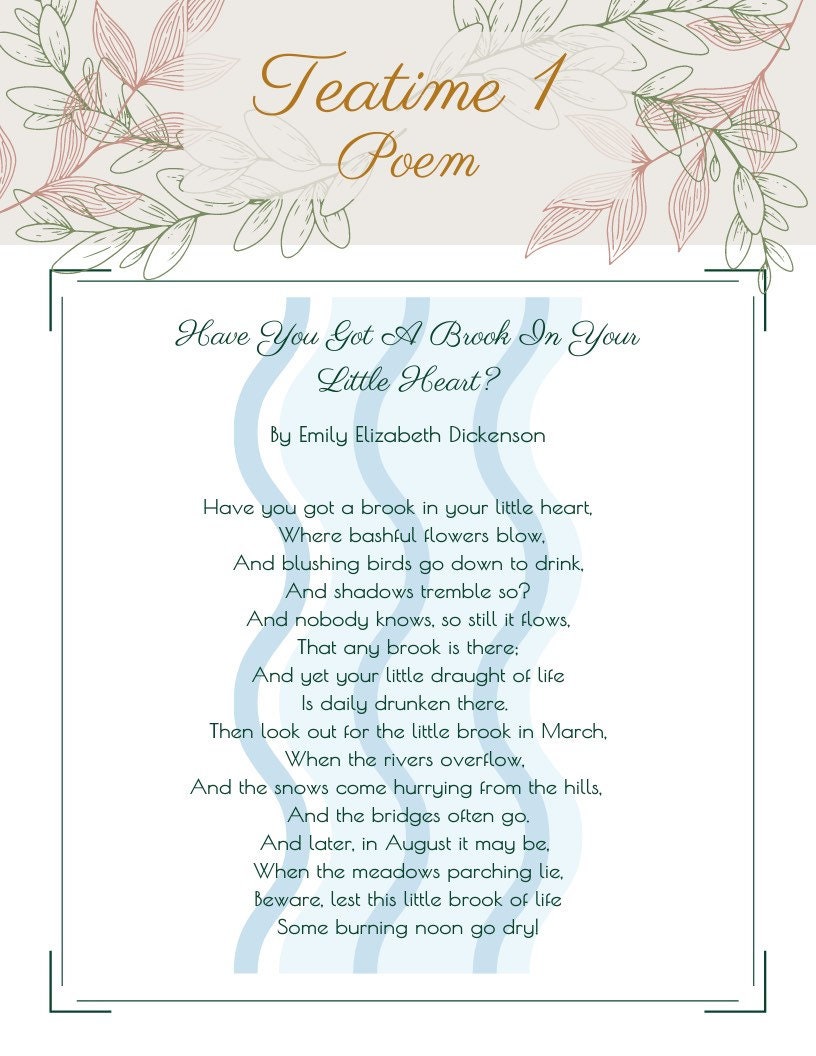 Printable Lessons: 12 Table Etiquette and Poetry Appreciation - Etsy