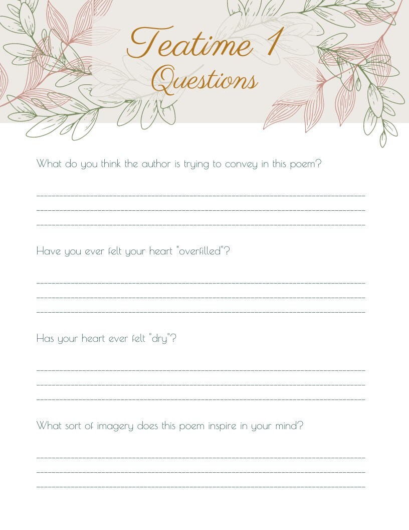 Table Manners & Poetry Teatime Lessons, Homeschool Printable (PDF) - Etsy