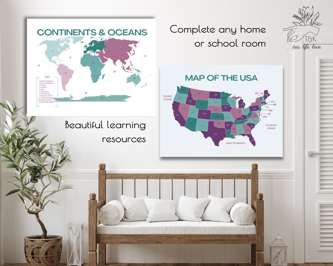 Homeschool Educational Poster Teal Purple Wall Decor Printable ...