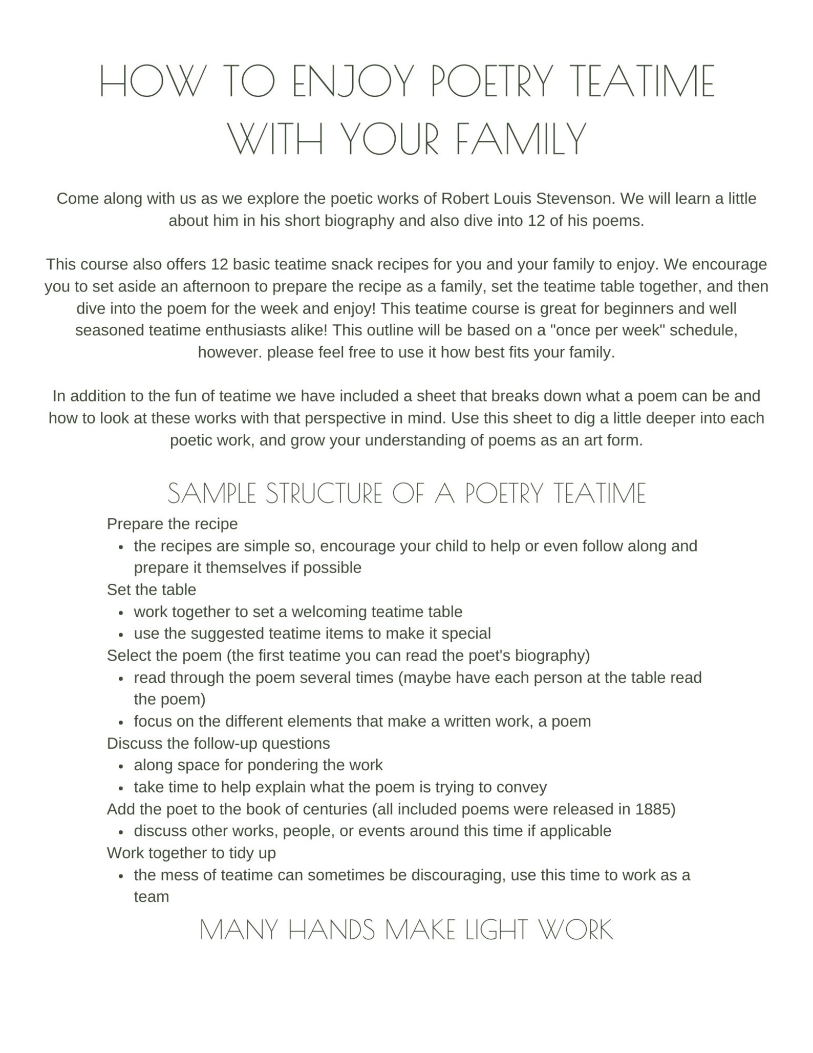 Printable Homeschool Poet Study Stevenson Charlotte Mason Homeschool ...