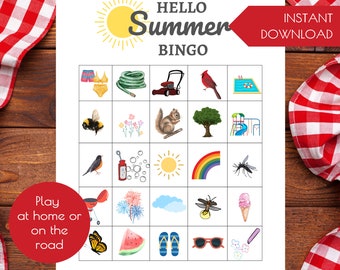 Summer Bingo, Printable Summer Bingo Game, Summer Activities for Kids ...