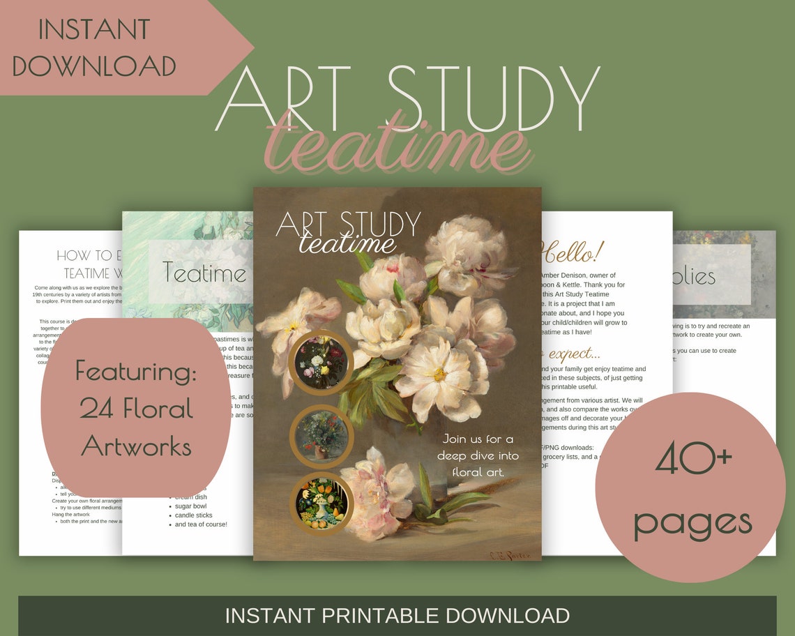 Printable Homeschool Art Study Charlotte Mason Teatime Floral Art Study ...