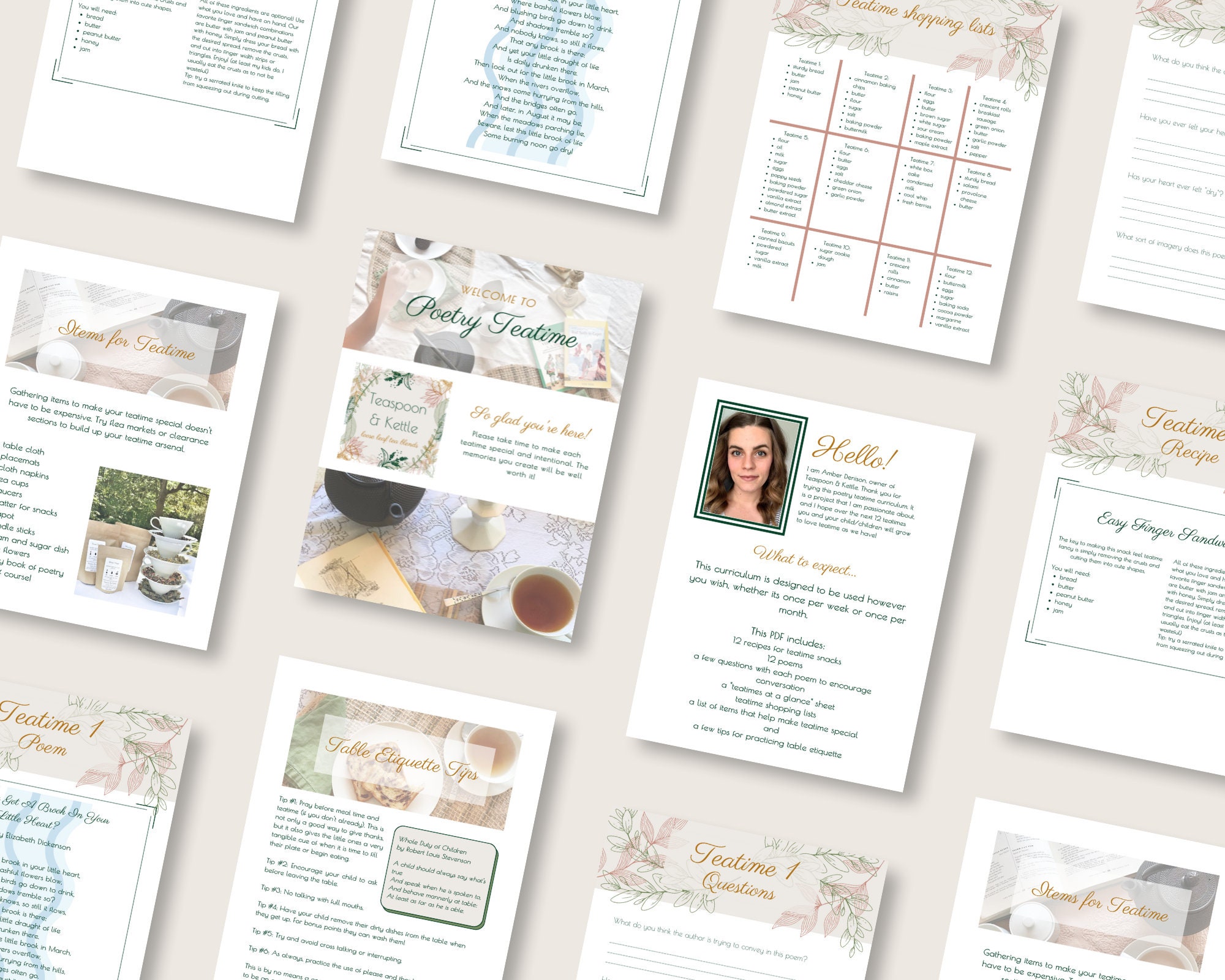 Printable Lessons: 12 Table Etiquette and Poetry Appreciation Lessons ...