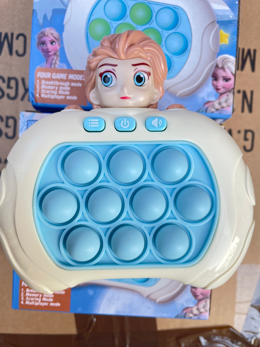 Pop Push It Game Controller Girl Frozen Elsa Princess Sensory Fidget Toy Electronic Battery ...