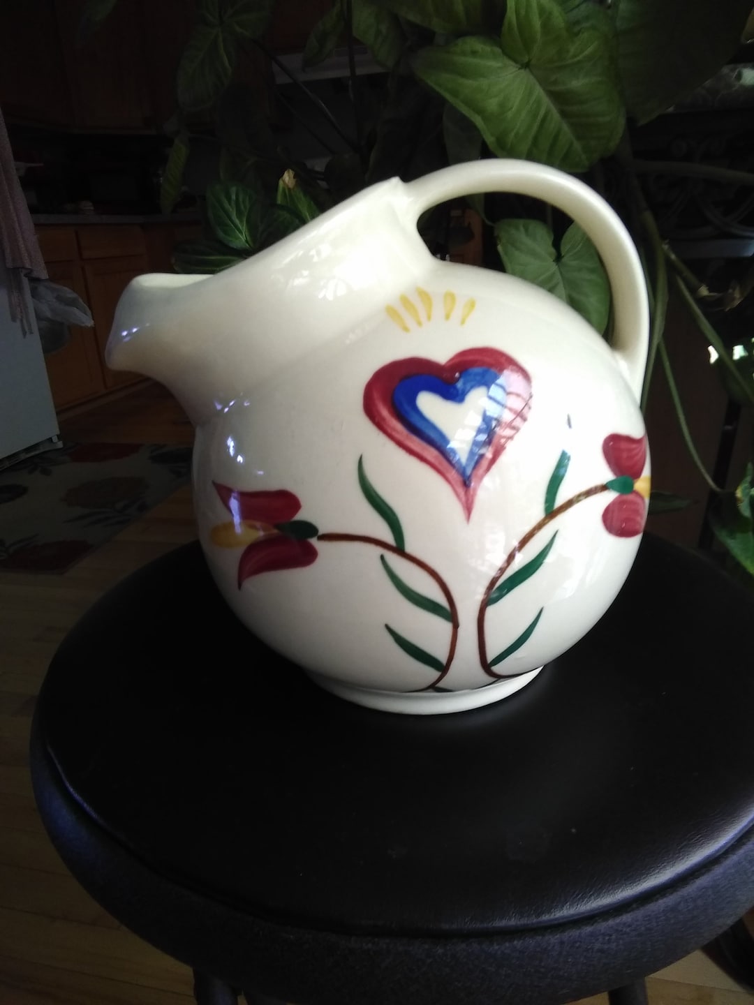 Shawnee Pottery Ball Shaped Pitcher With Their Pennsylvania Dutch ...