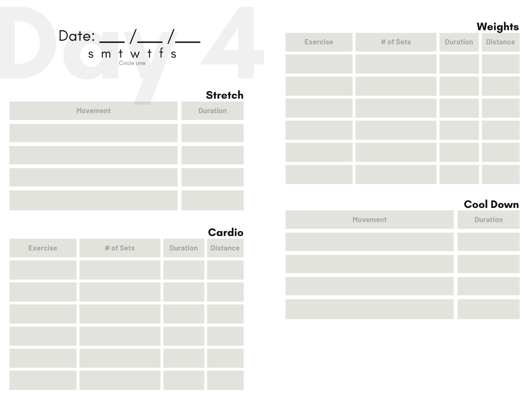 30-day Workout Planner: Digital PDF Booklet for Fitness Goals - Etsy