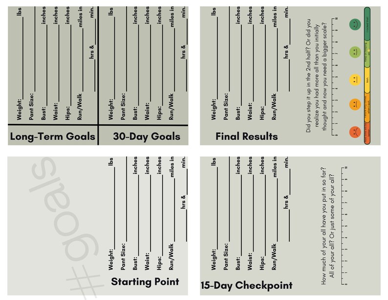 30-day Workout Planner: Digital PDF Booklet for Fitness Goals - Etsy