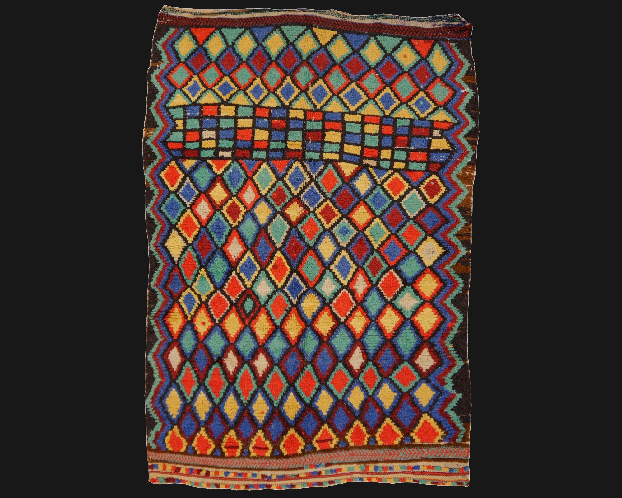 Vintage Semi Antique Vintage Rug Morocco 7.7 X 5.1 Ft / 235 X - Etsy