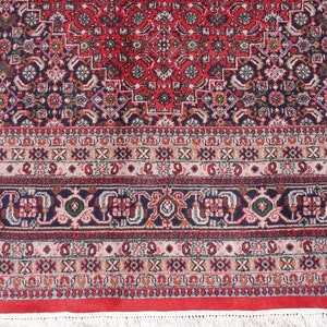 Bidjar Rug Vintage 13 X 10 Ft / 390 X 302 Cm Red Blue Grey Persian ...