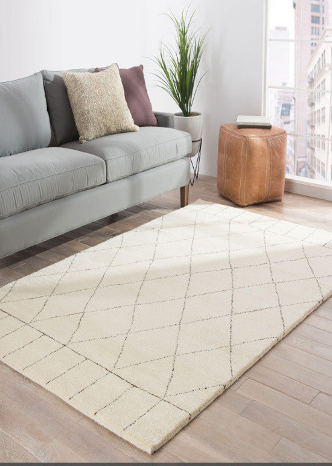 Jaipur Living Nostalgia Casablanca White Brown Area Rug Hand Woven in ...