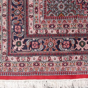 Bidjar Rug Vintage 13 X 10 Ft / 390 X 302 Cm Red Blue Grey Persian ...
