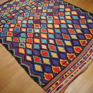 Vintage Semi Antique Vintage Rug Morocco 7.7 X 5.1 Ft / 235 X 155 Cm ...