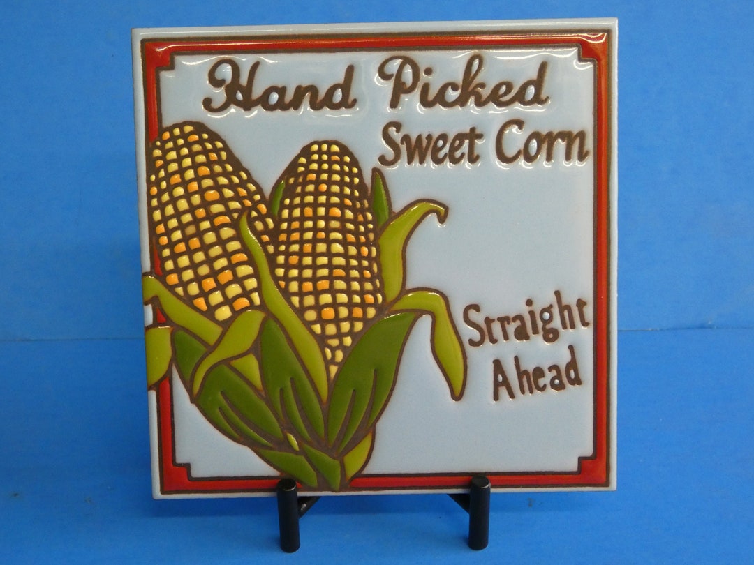 Nice Vintage Look Hand Picked Sweet Corn Farm Fresh Handpainted Ceramic ...