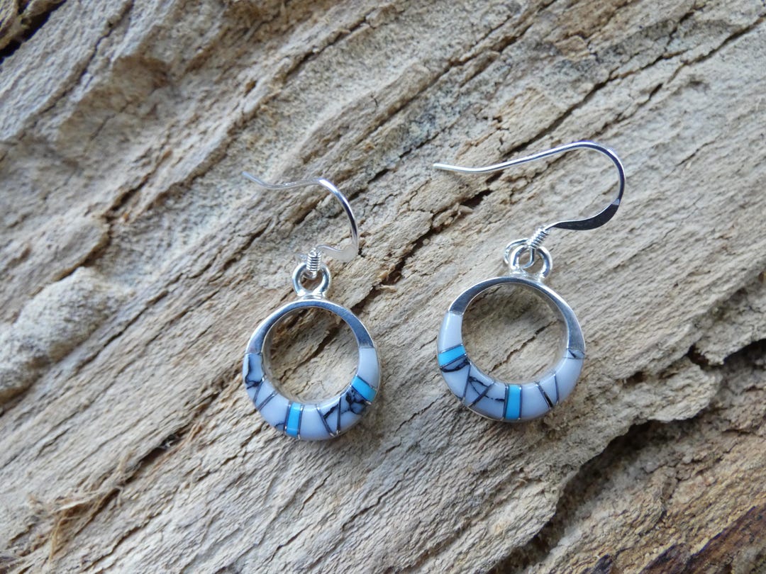 Buffalo Turquoise Black White & Blue Turquoise Gemstone Handmade ...