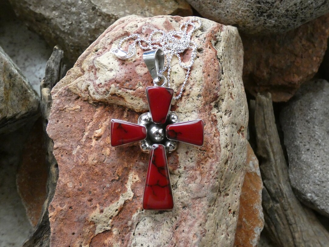 Cross Pendant Religion Faith Beautiful Handcrafted Red Jasper Nice ...