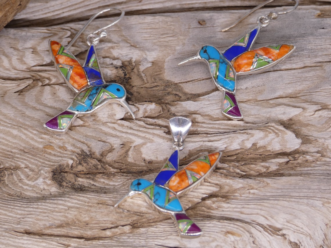 Hummingbird Southwestern Sterling Silver Colorful Multi | Etsy