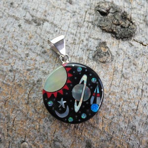 Gorgeous Night Sky Galaxy Sun Saturn Star Rocket Handmade Multi ...