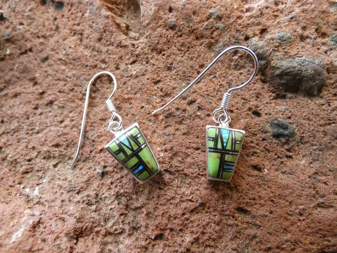 Gaspeite Beautiful Green Gemstone Highlighted With Blue Opal Sterling ...