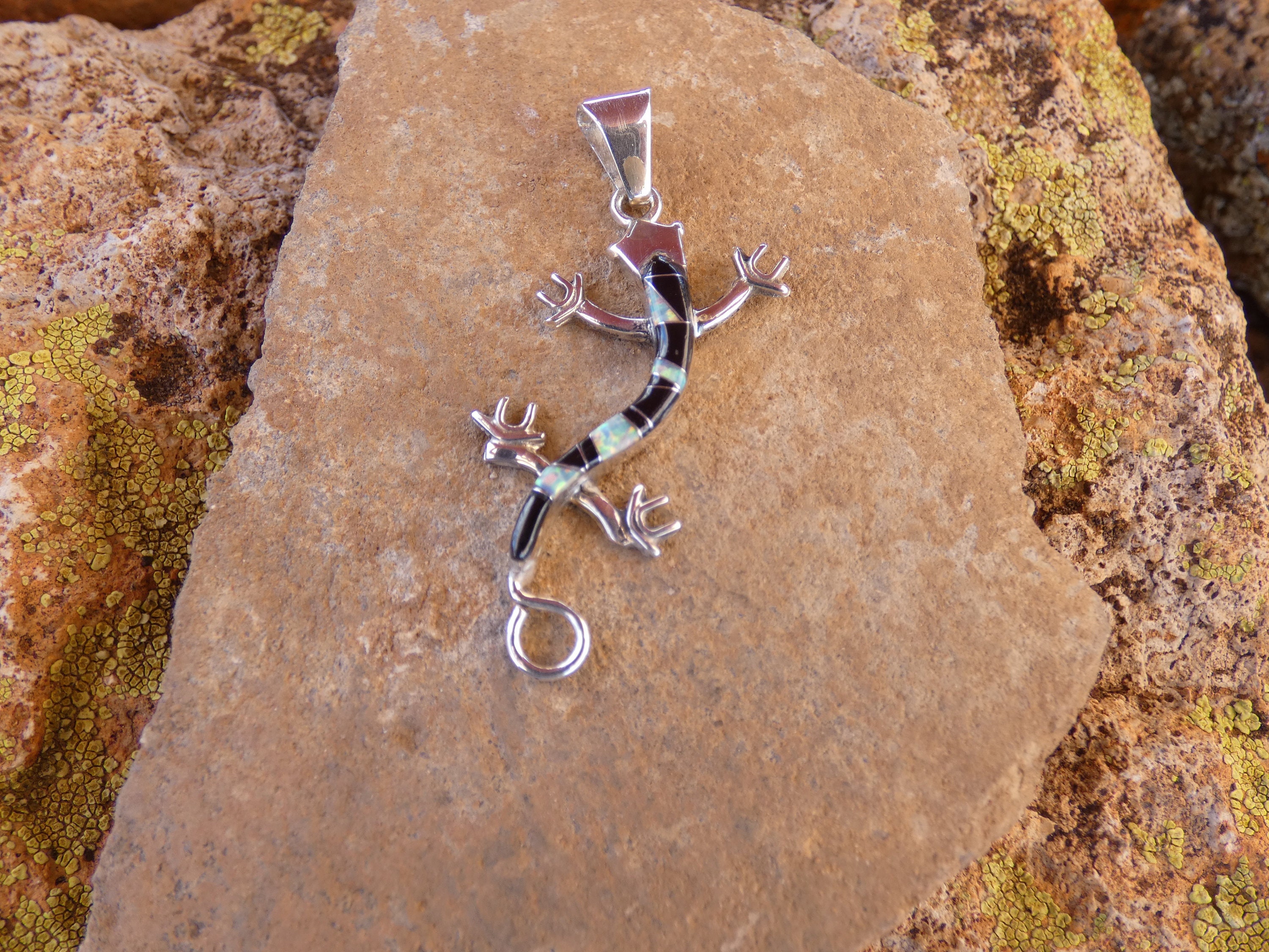 Lizard Gecko Southwestern Handcrafted Sterling Silver Black - Etsy