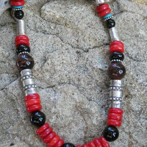 Native American Made Gorgeous Red Coral Multi Gemstone Handcrafted 22 ...