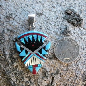 Multi Gemstone Fire Opal Micro Inlayed Sterling Silver 925 Southwestern ...