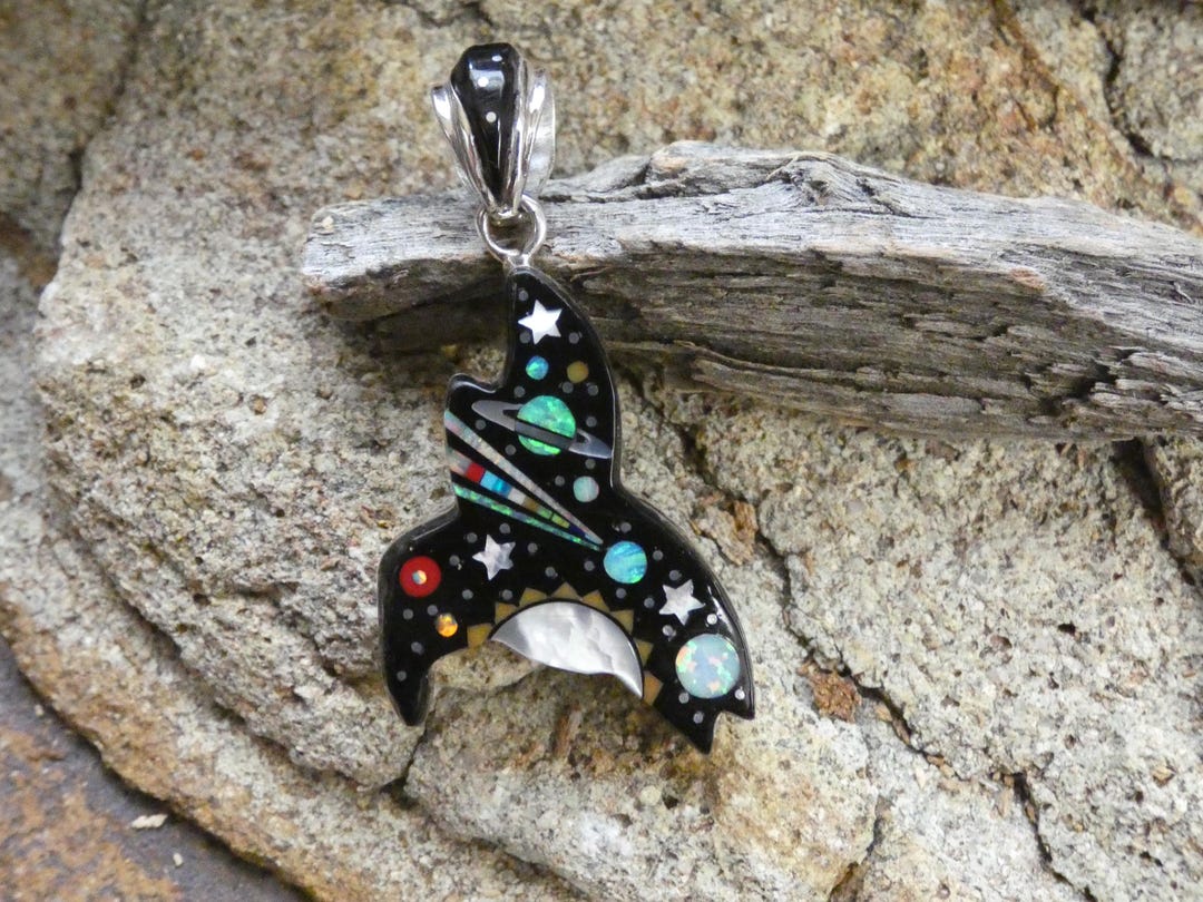 Hummingbird Unique Galaxy Night Sky Stars Sun Saturn Handmade Multi ...