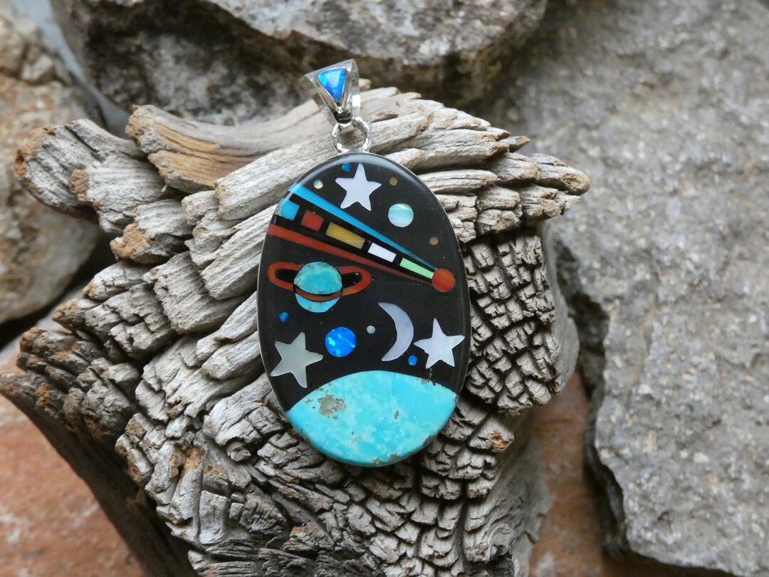 Planet Earth Galaxy Night Sky Shooting Star Handcrafted Micro Inlayed ...