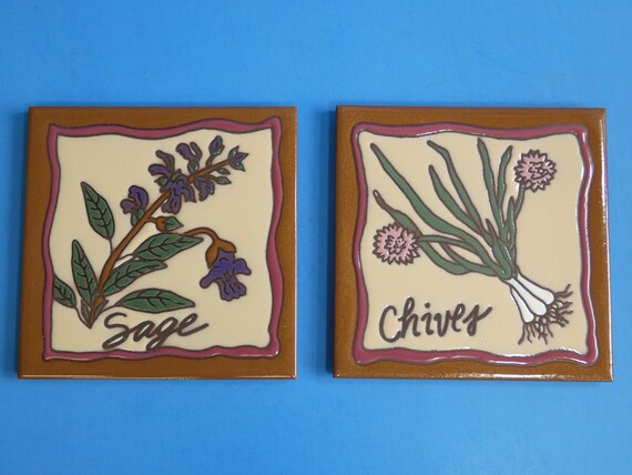 Ceramic Art Tile 6x6 Beautiful 2 Pc Set | Etsy