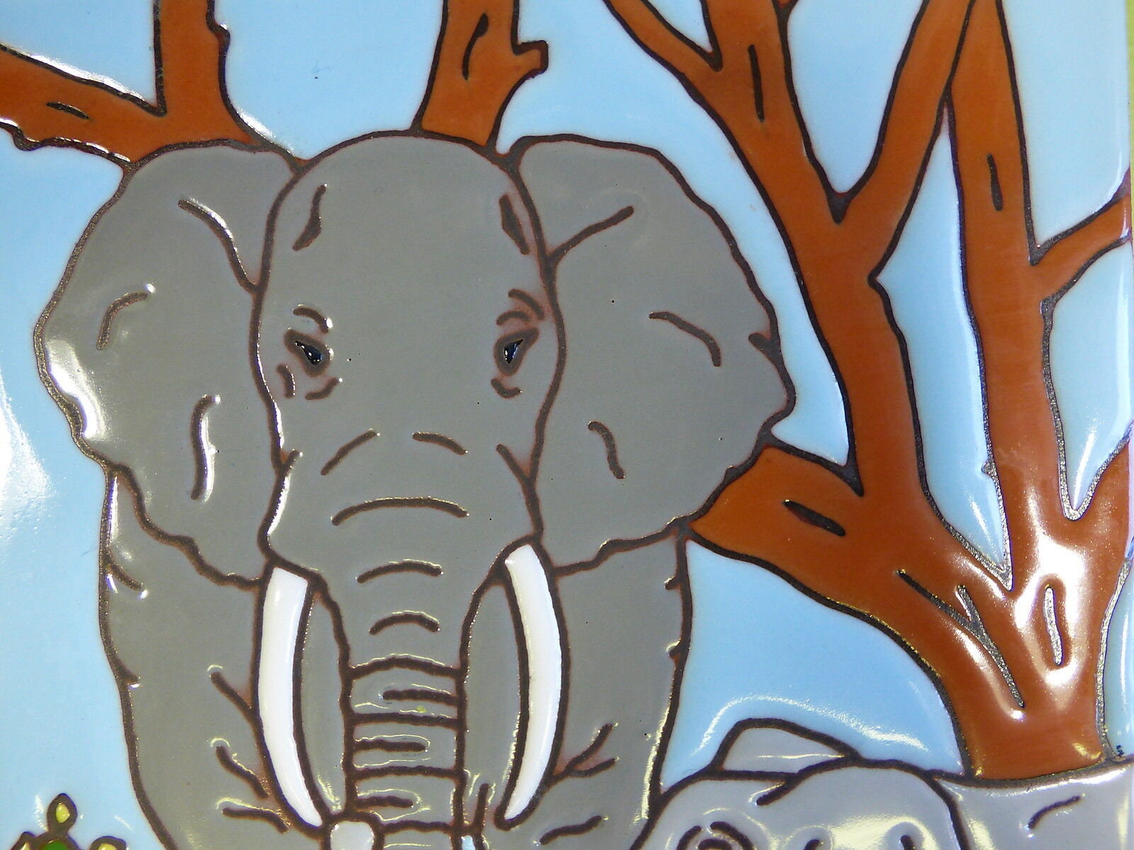 Ceramic Art Tile 6"x6" Elephant With Baby Mothers Love Wildlife ...