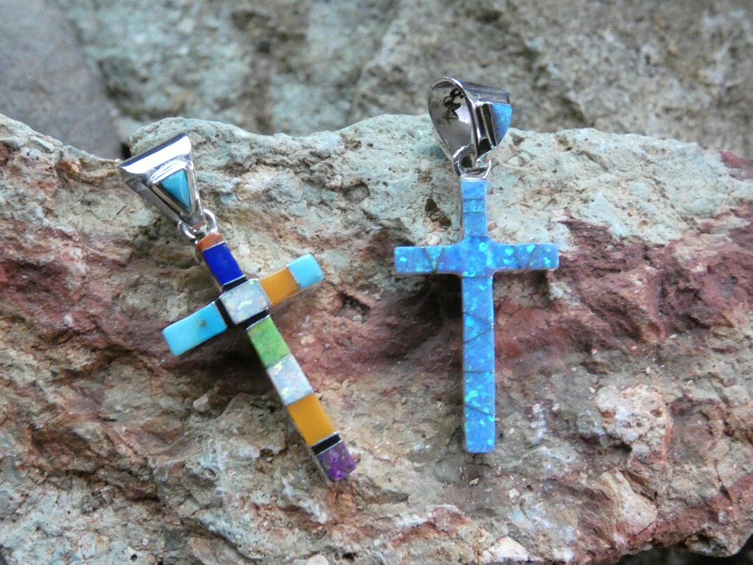 Double Sided Cross Pendant Two Looks on One Cross Vibrant Multi ...