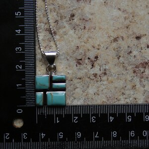 Turquoise Mosaic Square Gemstone Pendant Handmade in USA Sterling ...