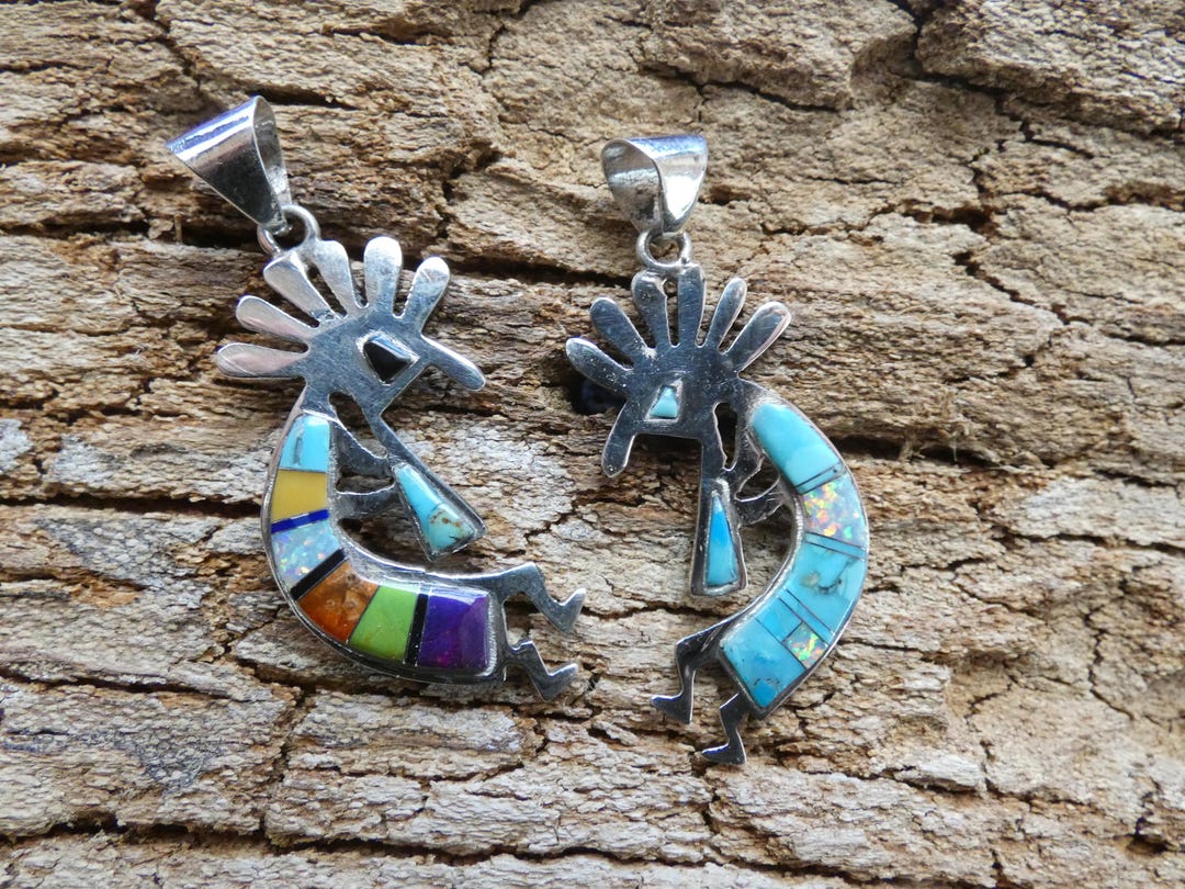 Double Sided Gorgeous Turquoise Multi Color Gemstone Southwestern ...