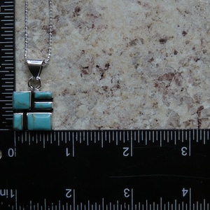 Turquoise Mosaic Square Gemstone Pendant Handmade in USA Sterling ...