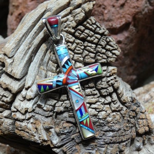 Unique Micro Inlayed Beautiful Cross Unisex Multi Gemstone Handcrafted ...