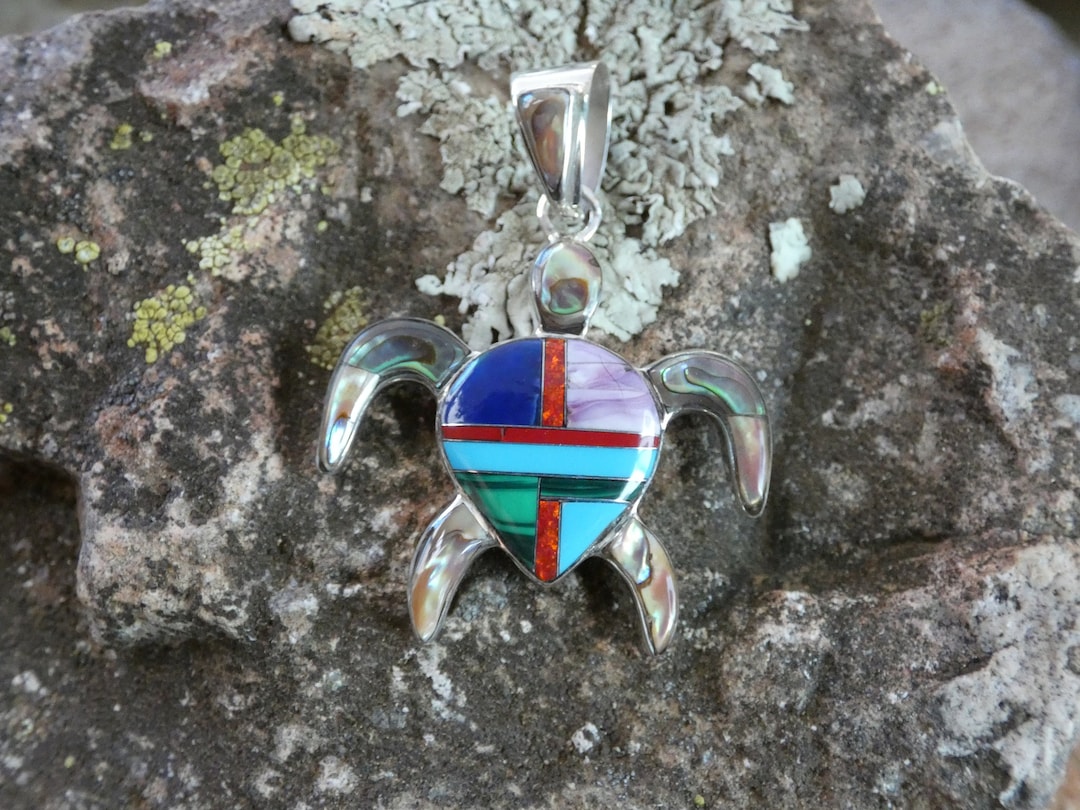 Vibrant Southwestern Sea Turtle, Tortoise, Turtle Handcrafted Multi ...