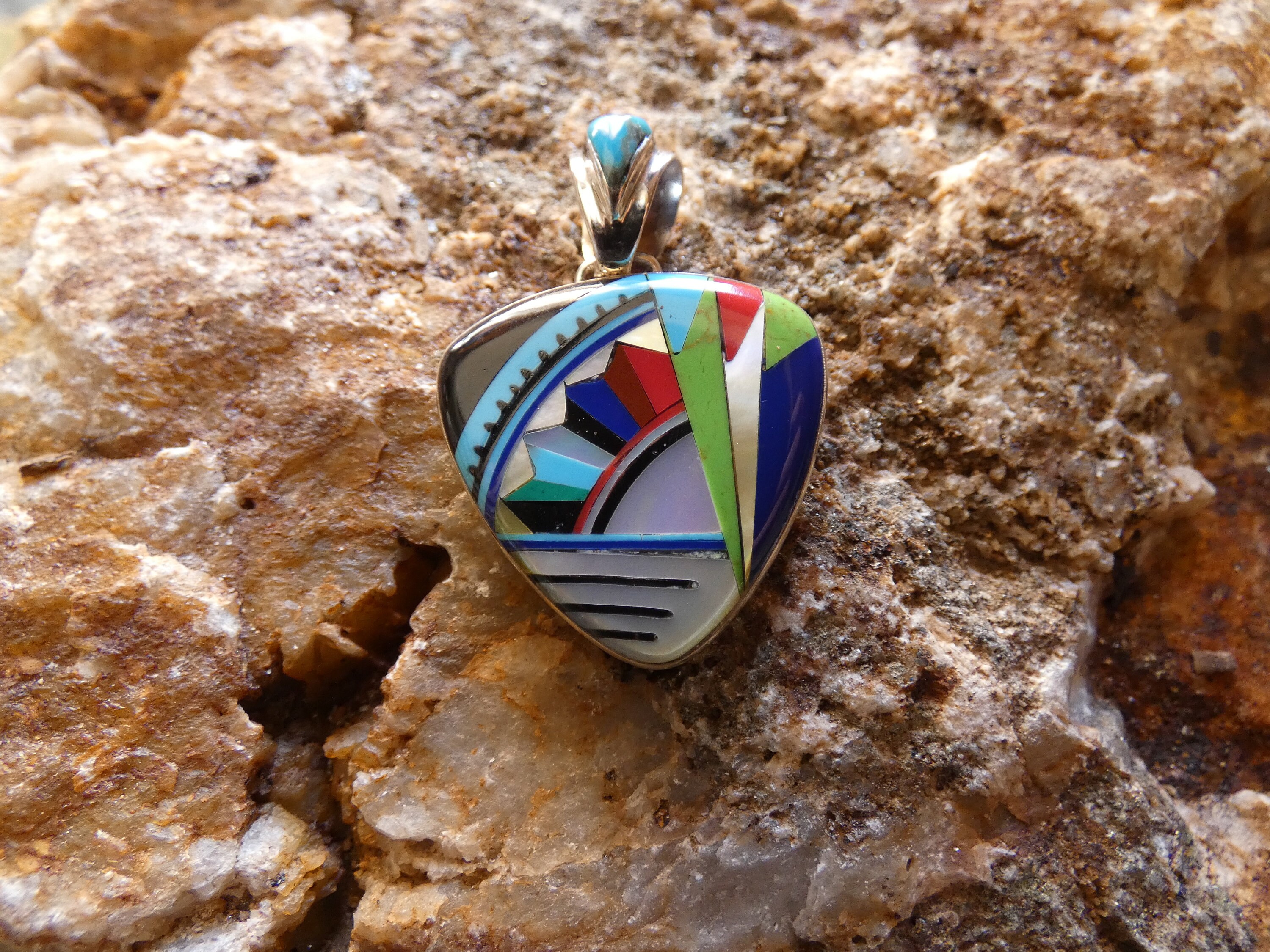 Colorful Multi Color Micro Inlay Mixed Gemstone Turquoise Onyx - Etsy