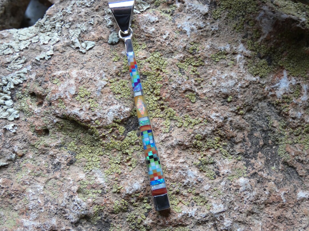 Micro Mosaic Vibrant Colorful Handcrafted Sterling Silver 925 Multi ...