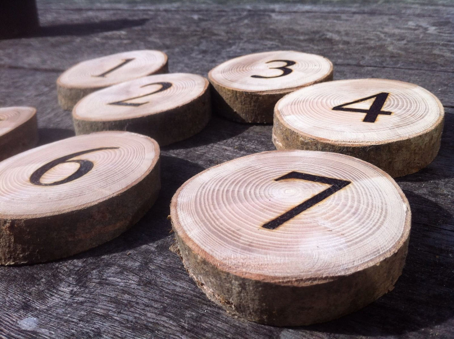 Rustic Hardwood Table Number Log Slices 9-12x2cm - Etsy UK