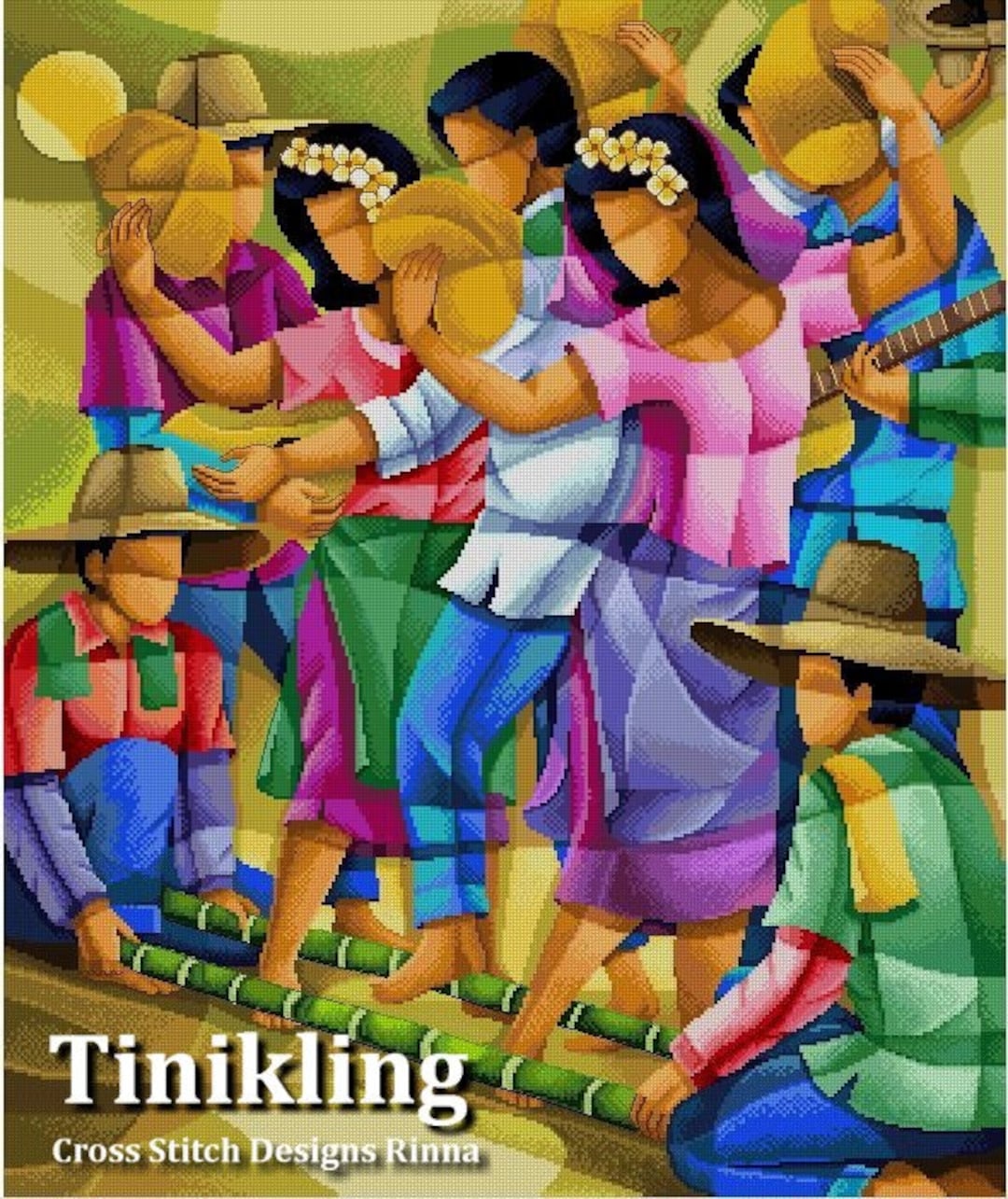 Tinikling filipino Folk Dance Filipino Art Design in Cross - Etsy