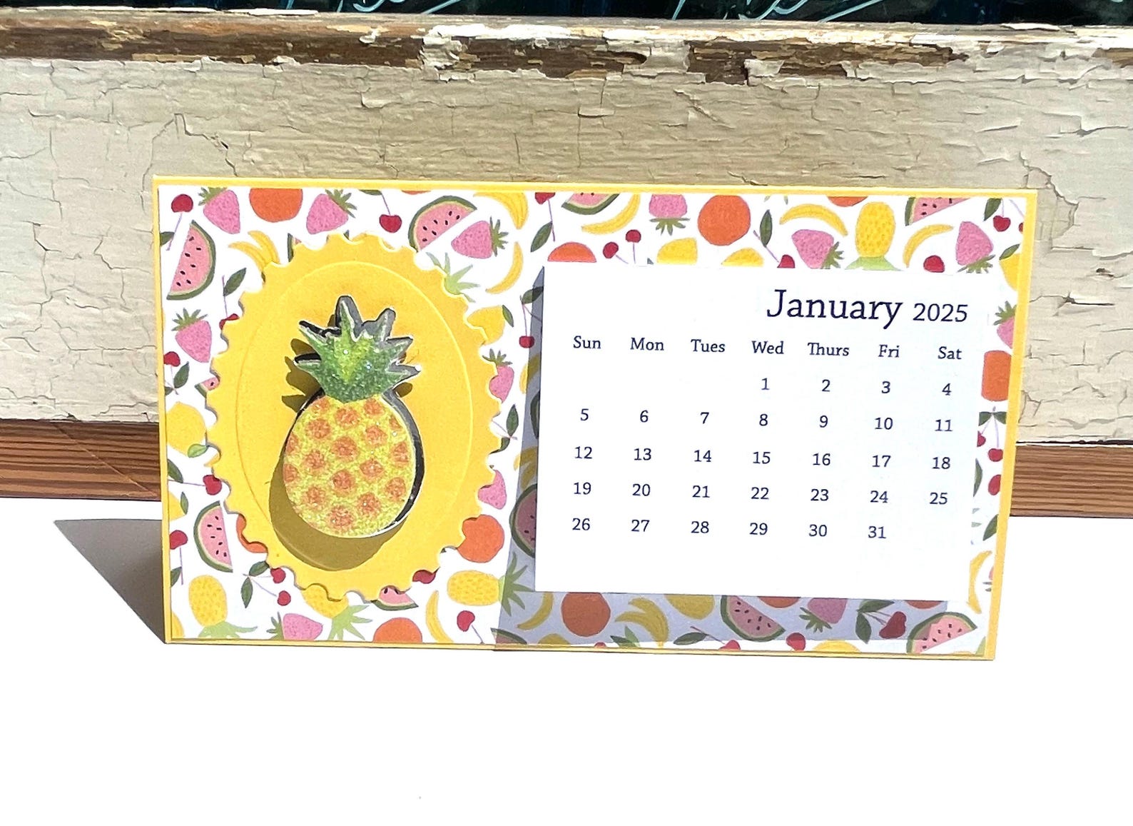 2025 Pineapple Stand up Desk Calendar - Etsy
