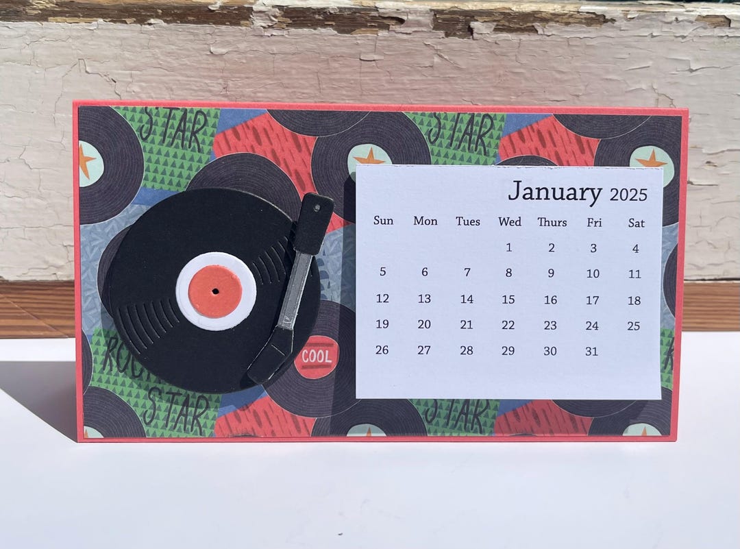 2025 Record Player Stand up Desk Calendar - Etsy