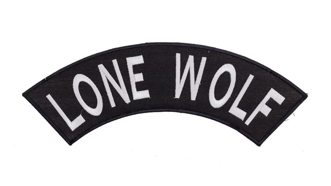 Lone Wolf White Round Border Iron on Patch Top Rocker for Jacket,vests ...
