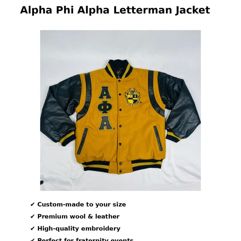 Custom Alpha Phi Alpha Wool & Leather Letterman Jacket Fraternity ...