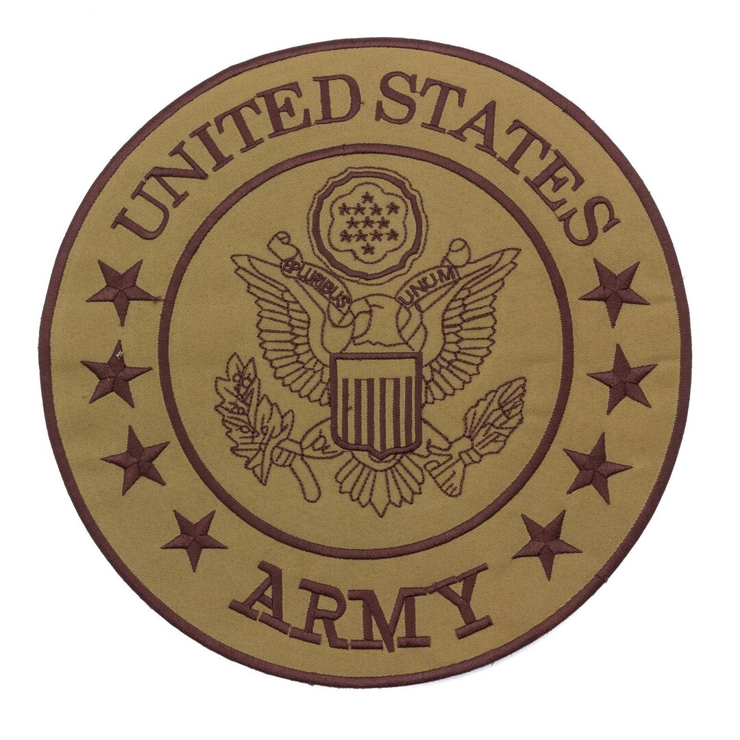 US Army Brown on Gold Rond Iron on Patch for Biker Vests & Jackets - Etsy