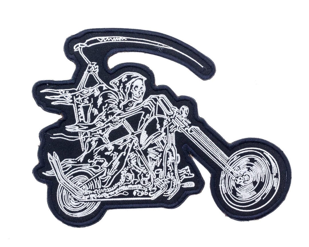 Grim Reaper on Motorcycle Back Patch for Biker Vest - Etsy
