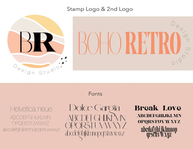 Boho Retro Branding Kit Customizable to Your Brand - Etsy