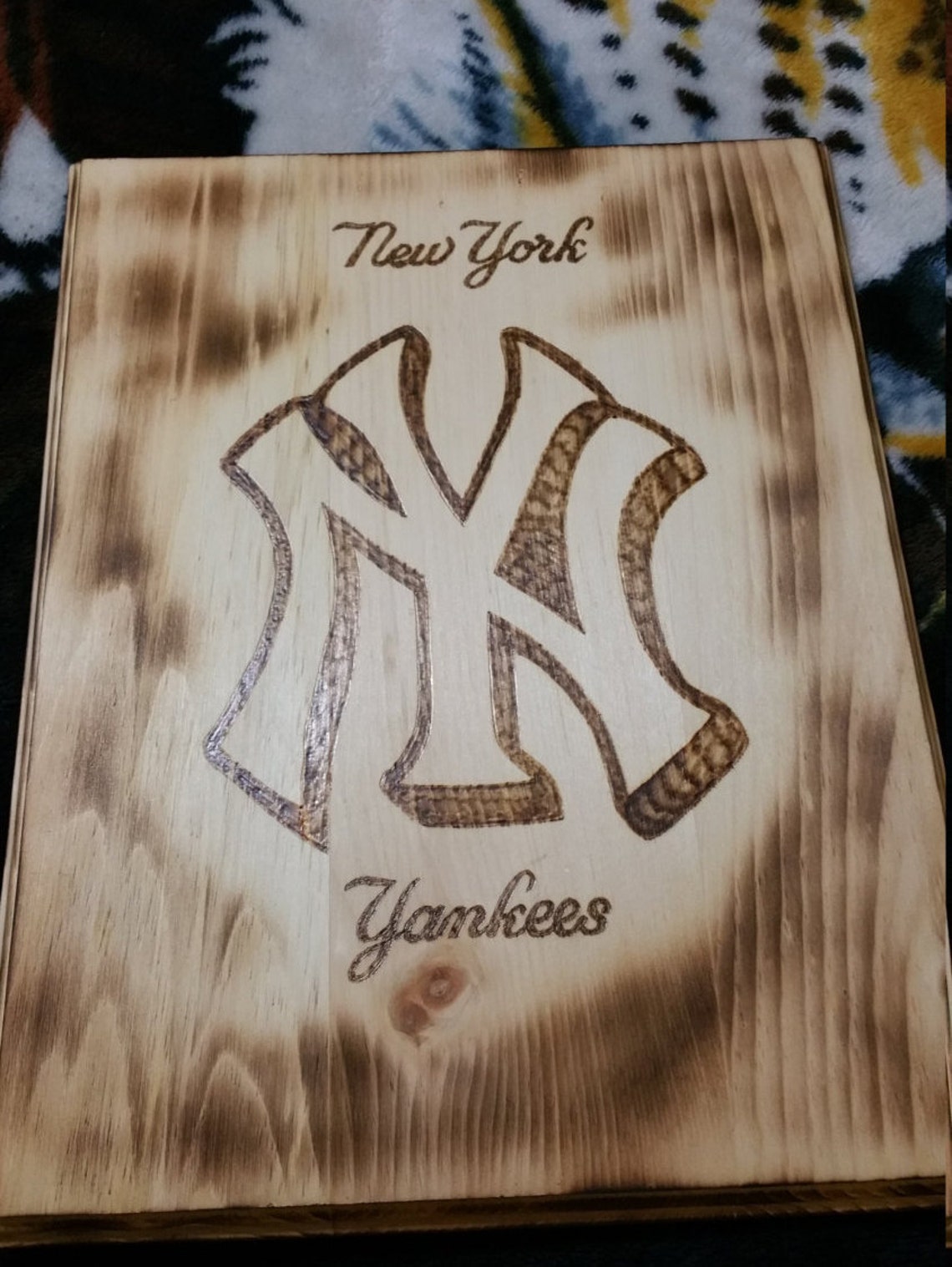 NY Yankees Pyrography Plaque - Etsy