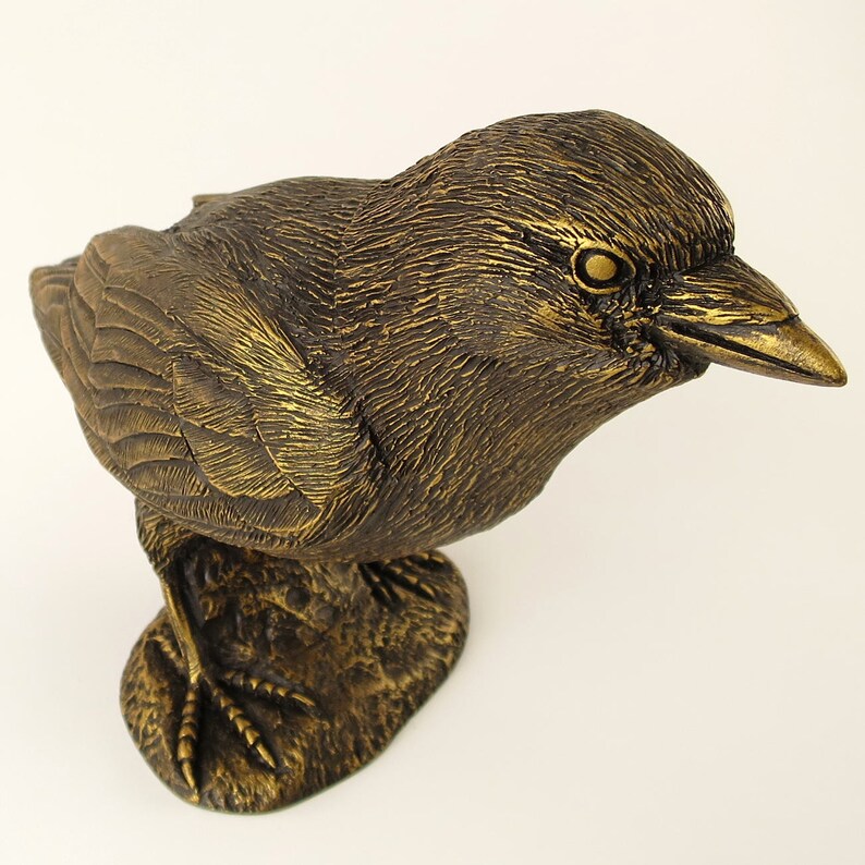 Imitation Bronze Jackdaw Bird Statue Hand Cast Resin Figurine - Etsy