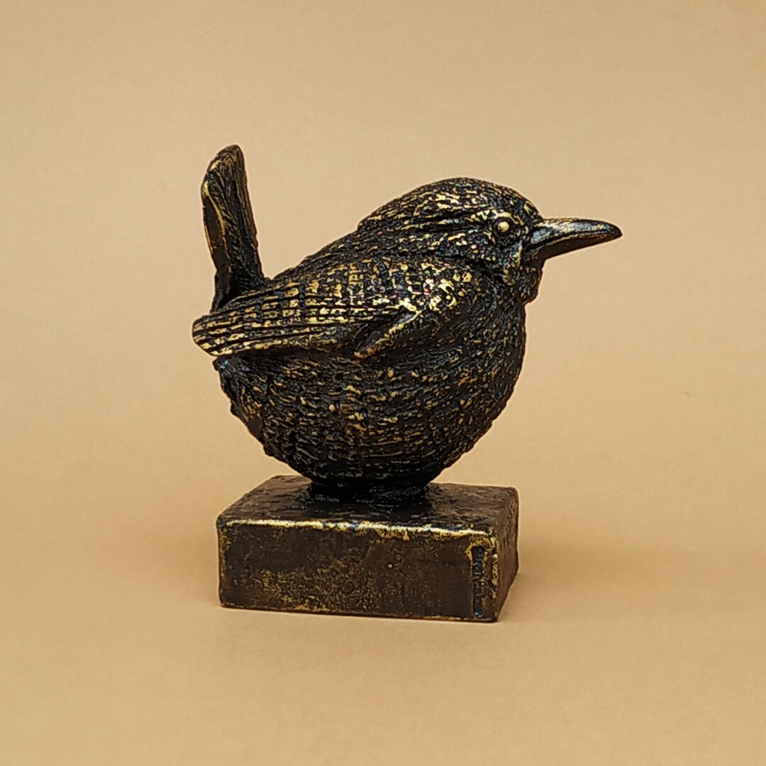 Wren Imitation Bronze Bird Statue Hand Cast Resin Figurine - Etsy