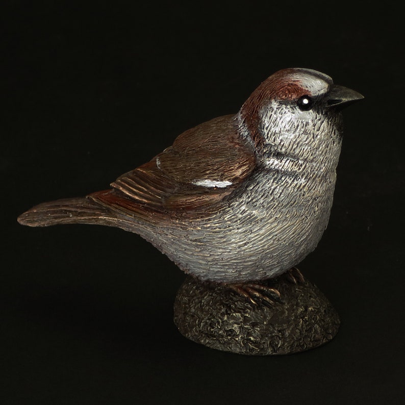 House Sparrow Bird Statue Hand Cast Resin Figurine - Etsy